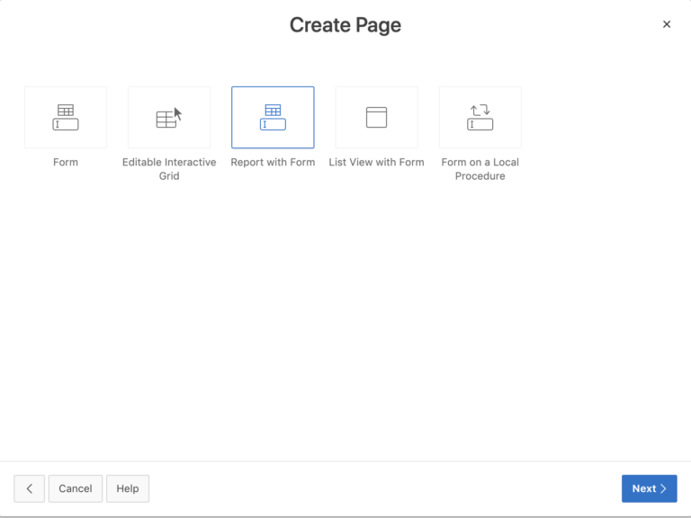 Oracle Apex - Create Report with Form with Region Display Selector ...