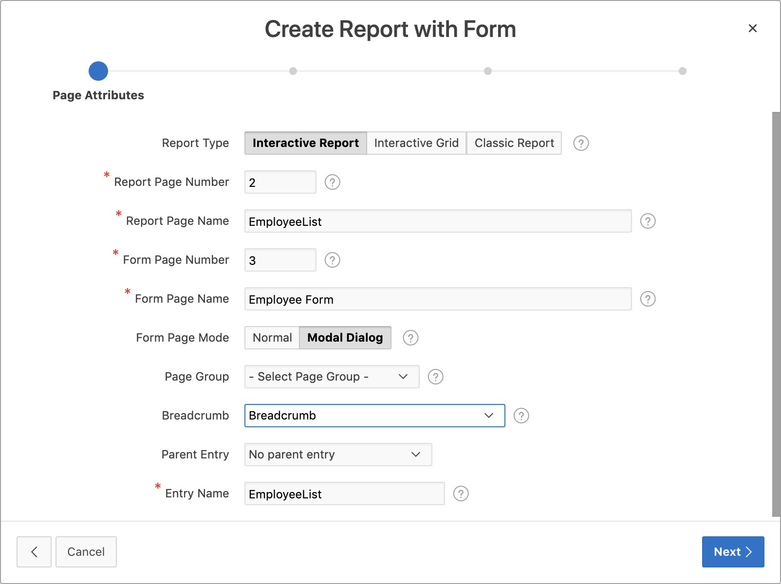 Oracle Apex - Create Report with Form with Region Display Selector ...